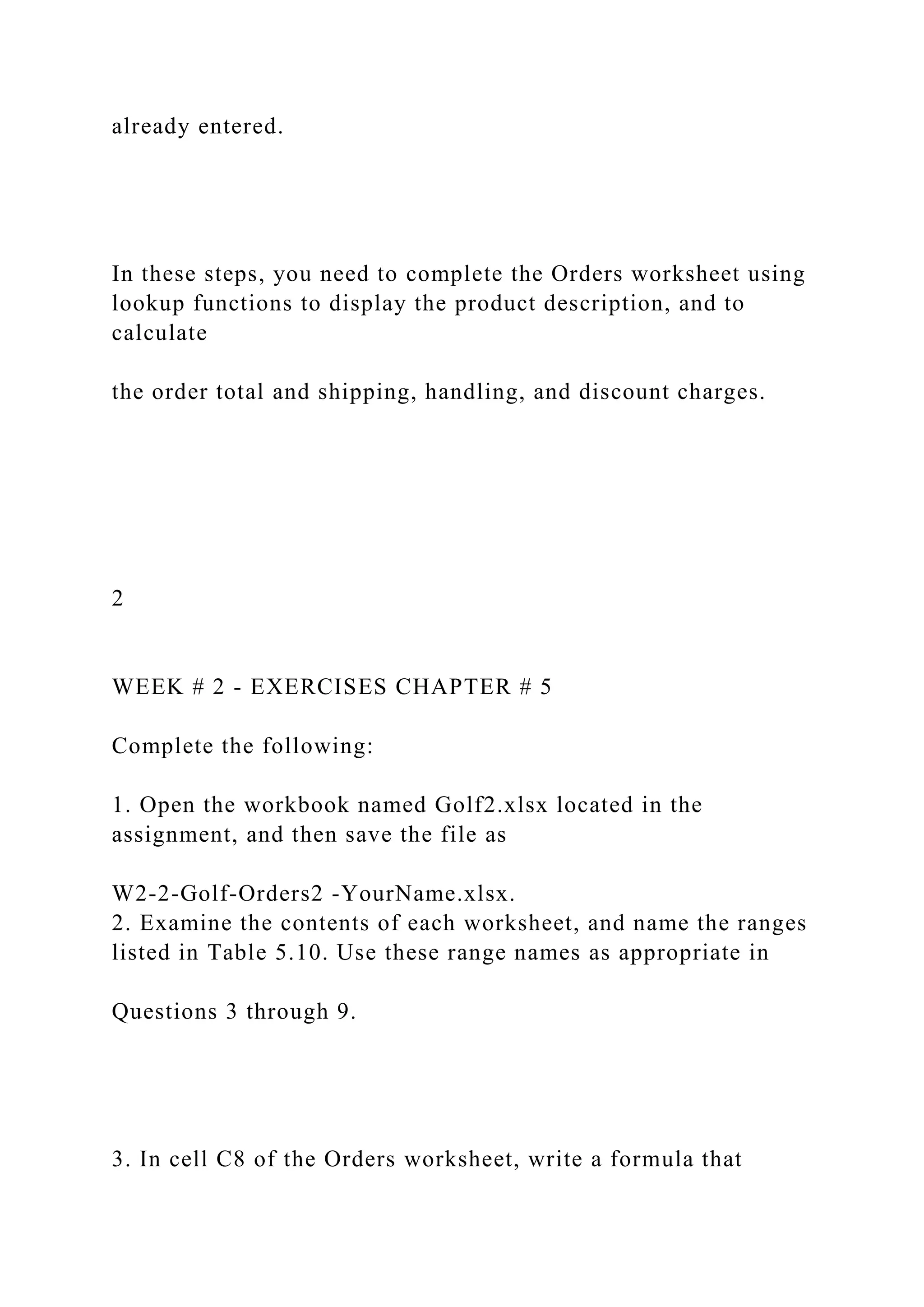 1 WEEK # 2 - EXERCISES CHAPTER # 5 Exercise 2 L.docx