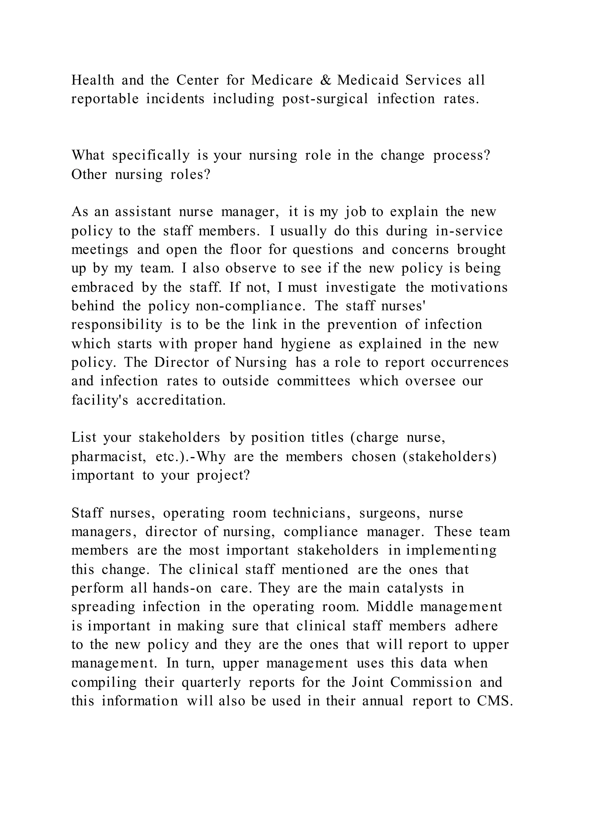 1 week 6 assignment ebp change process form ace star model | DOCX