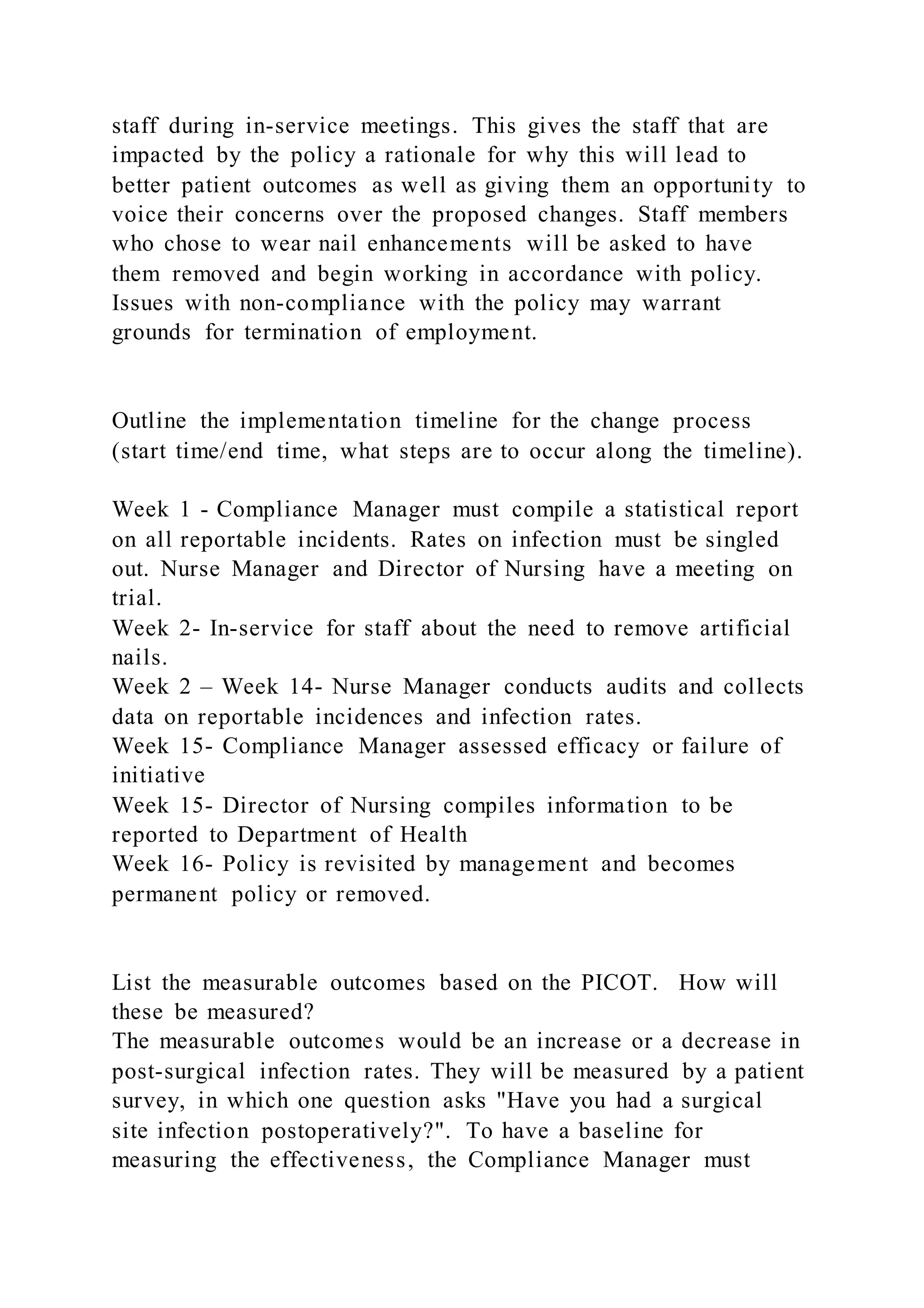 1 Week 6 Assignment Ebp Change Process Form Ace Star Model Docx