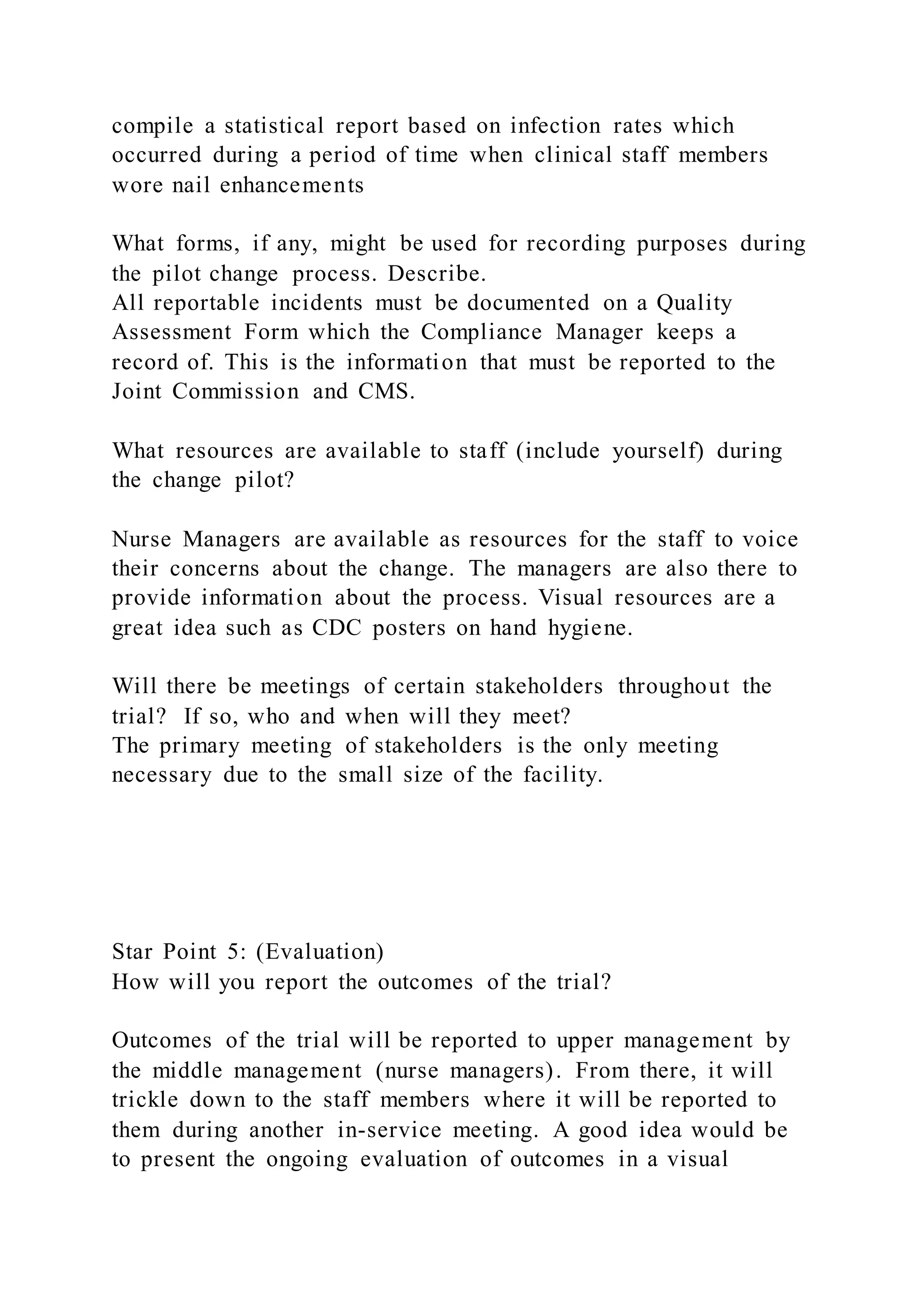 1 week 6 assignment ebp change process form ace star model | DOCX