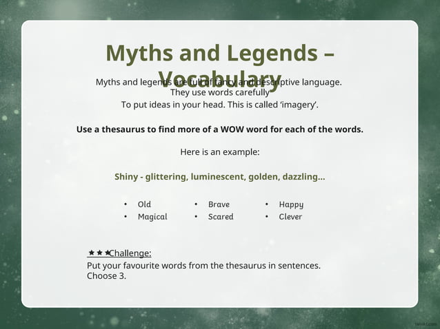 1 Week Myths and Legends Topic Morning Activities LKS2.ppt