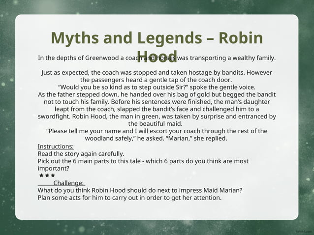 1 Week Myths and Legends Topic Morning Activities LKS2.ppt