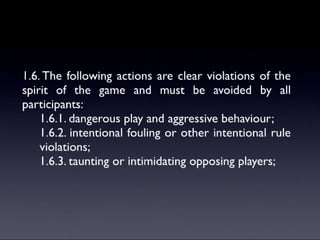 WFDF rules 1-6 of ultimate 2009 | PDF