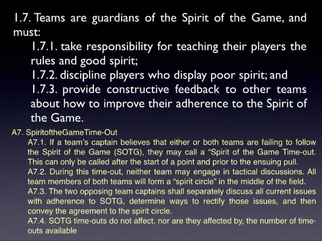 WFDF rules 1-6 of ultimate 2009 | PDF