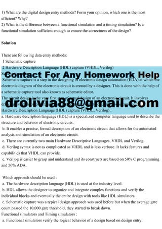 1) What are the digital design entry methods Form your opinion, whi.pdf