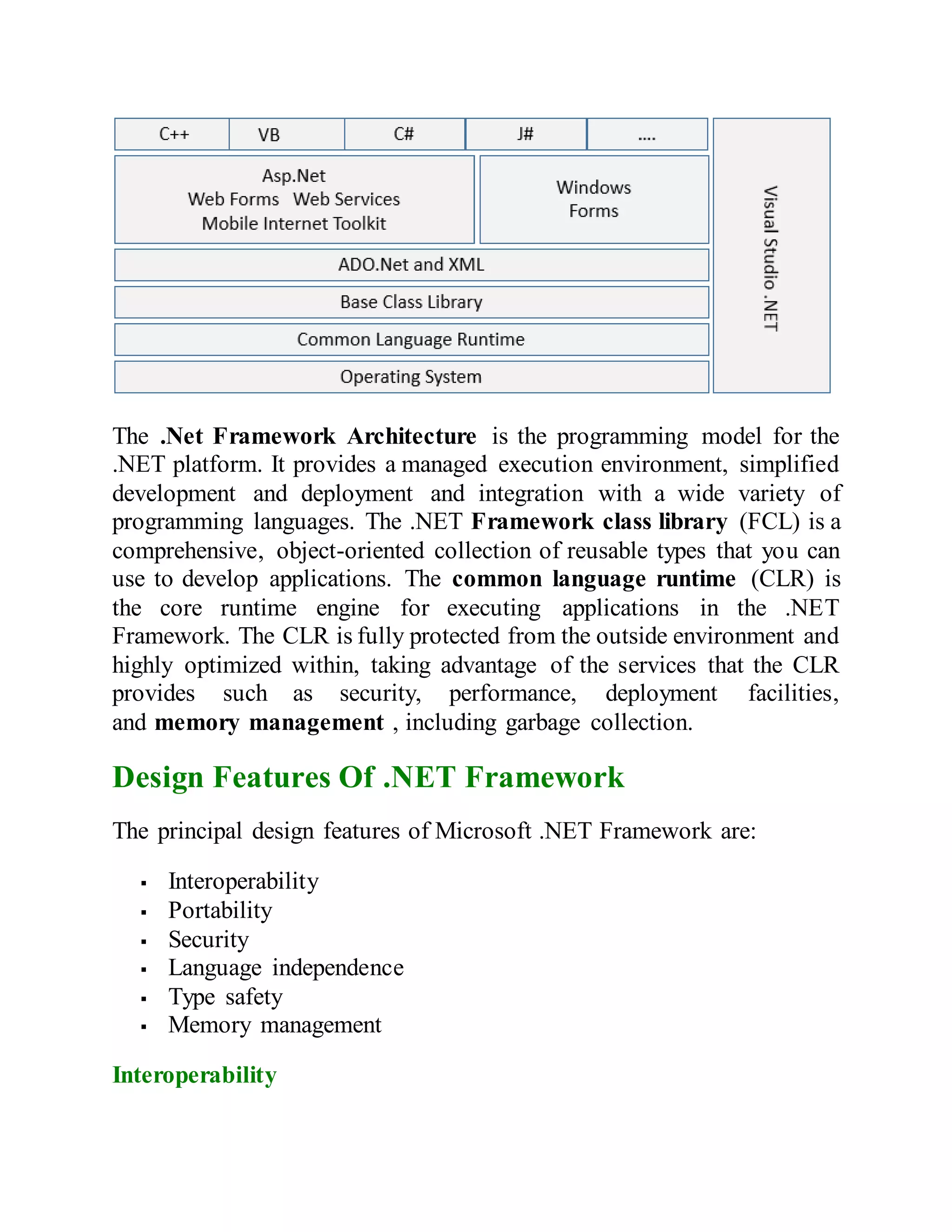 1 what is microsoft .net framework | DOCX | Programming Languages | Computing