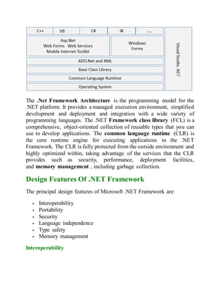 1 what is microsoft .net framework | DOCX | Programming Languages | Computing