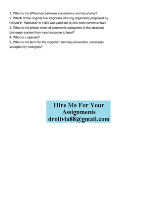 1 What is the difference between systematics and taxonomy .pdf