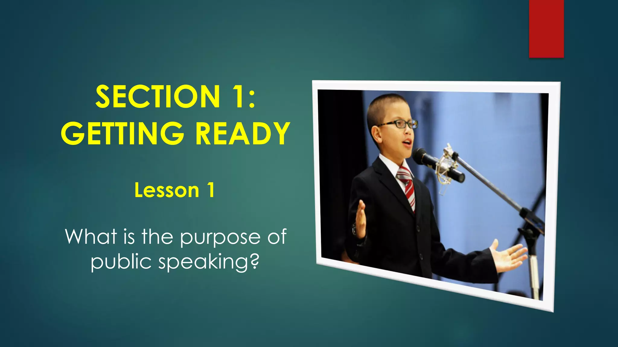 1 what is the purpose of public speaking | PPT