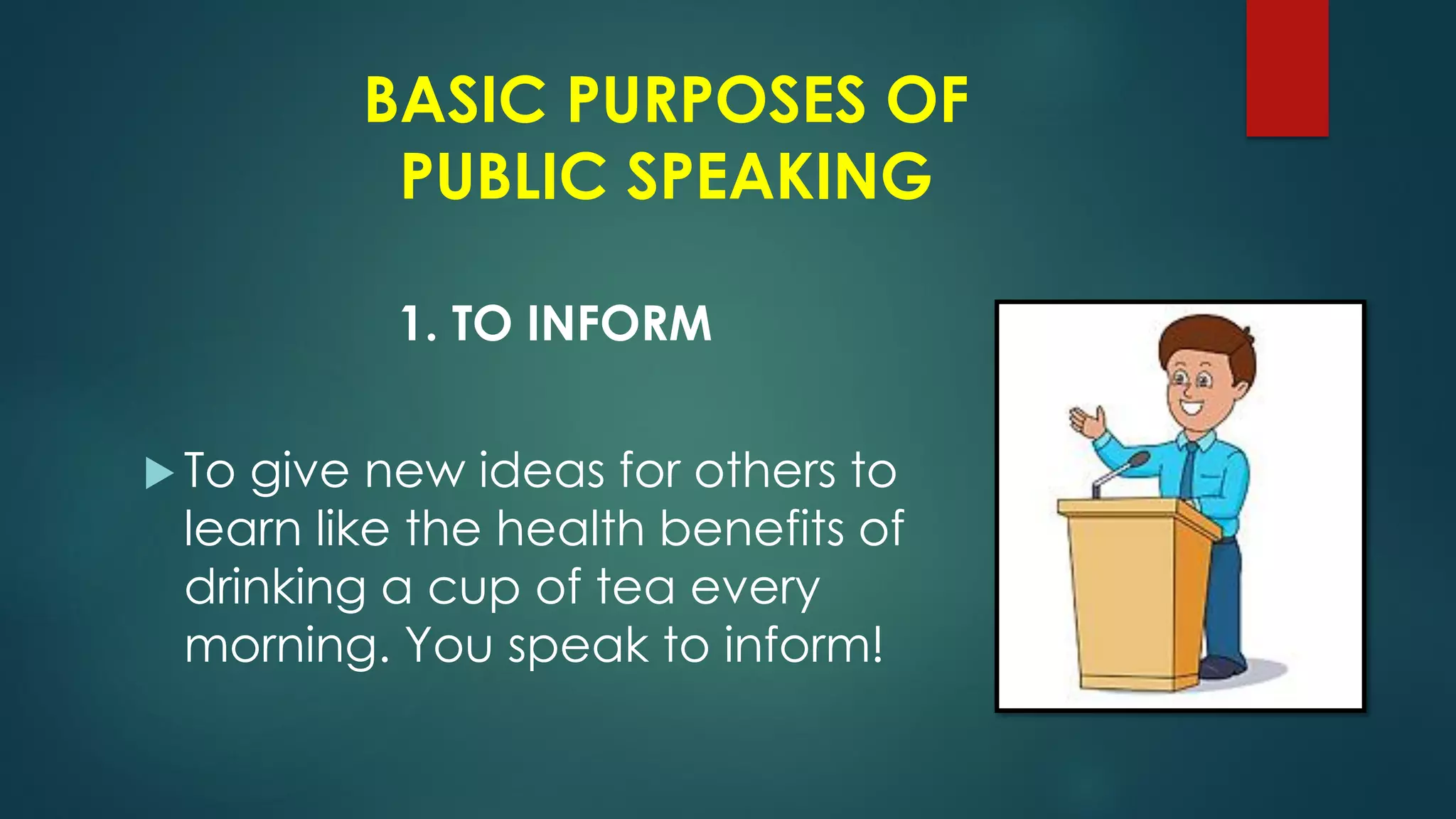 1 what is the purpose of public speaking | PPT