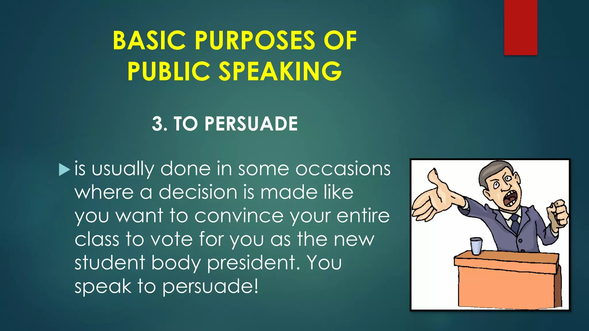 1 what is the purpose of public speaking | PPT