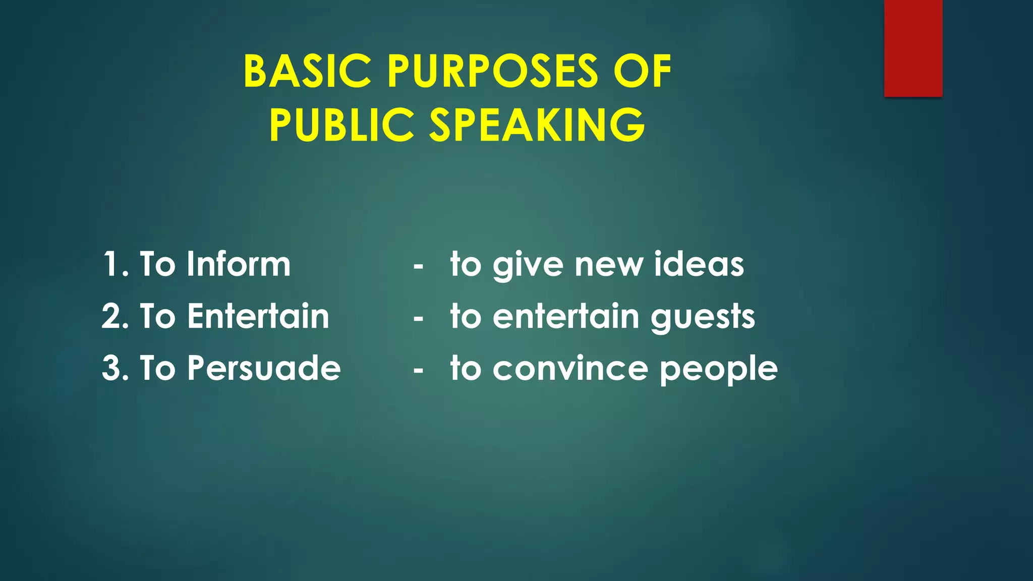 1 what is the purpose of public speaking | PPT