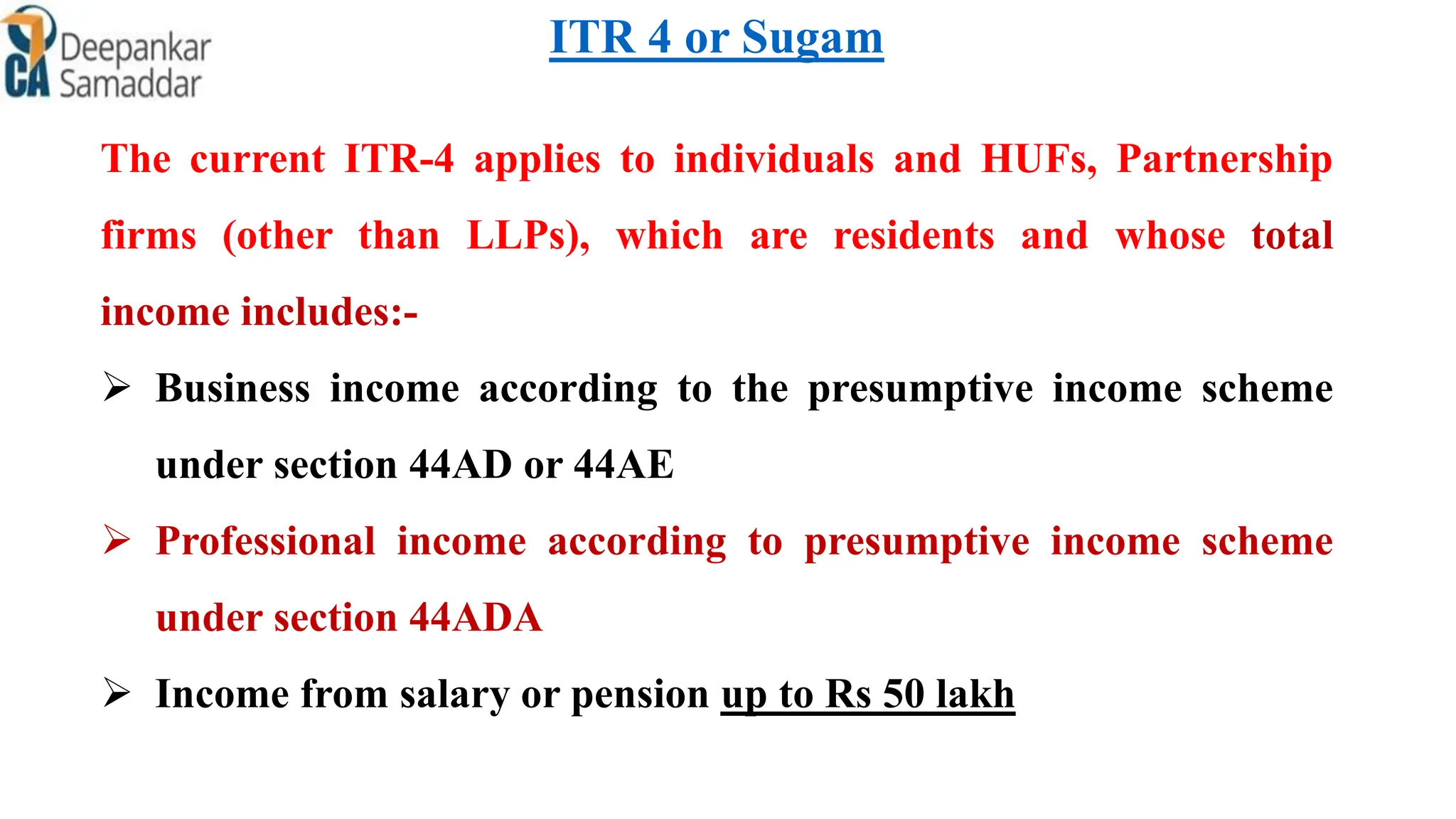 1 Types of ITR forms to be filed for FY 22-23.pptx | Business ...