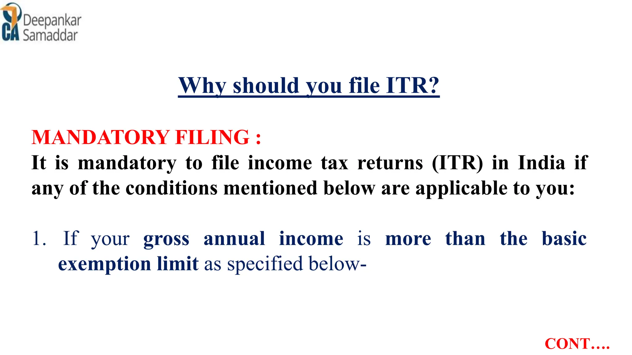 1 Types of ITR forms to be filed for FY 22-23.pptx | Business ...