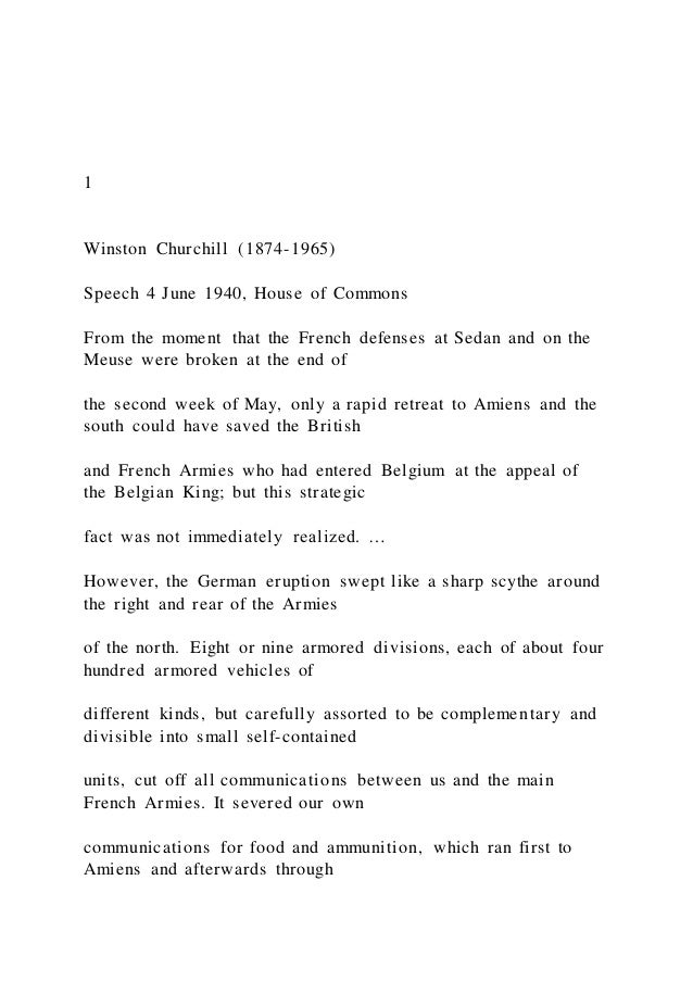 1 Winston Churchill (1874-1965) Speech 4 June 1940, | PDF