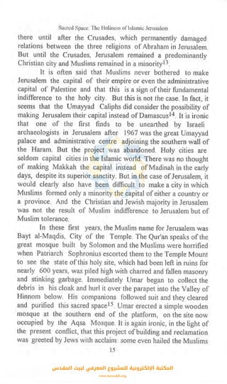 Sacred Space: The Holiness of Islamic Jerusalem | PDF