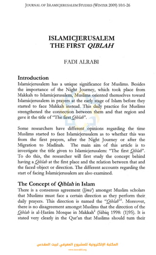 ISLAMICJERUSALEM THE FIRST QIBLAH | PDF