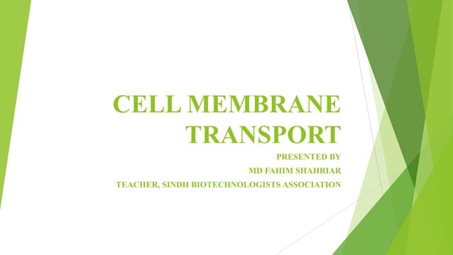 Lecture on cell membrane transport | PPT