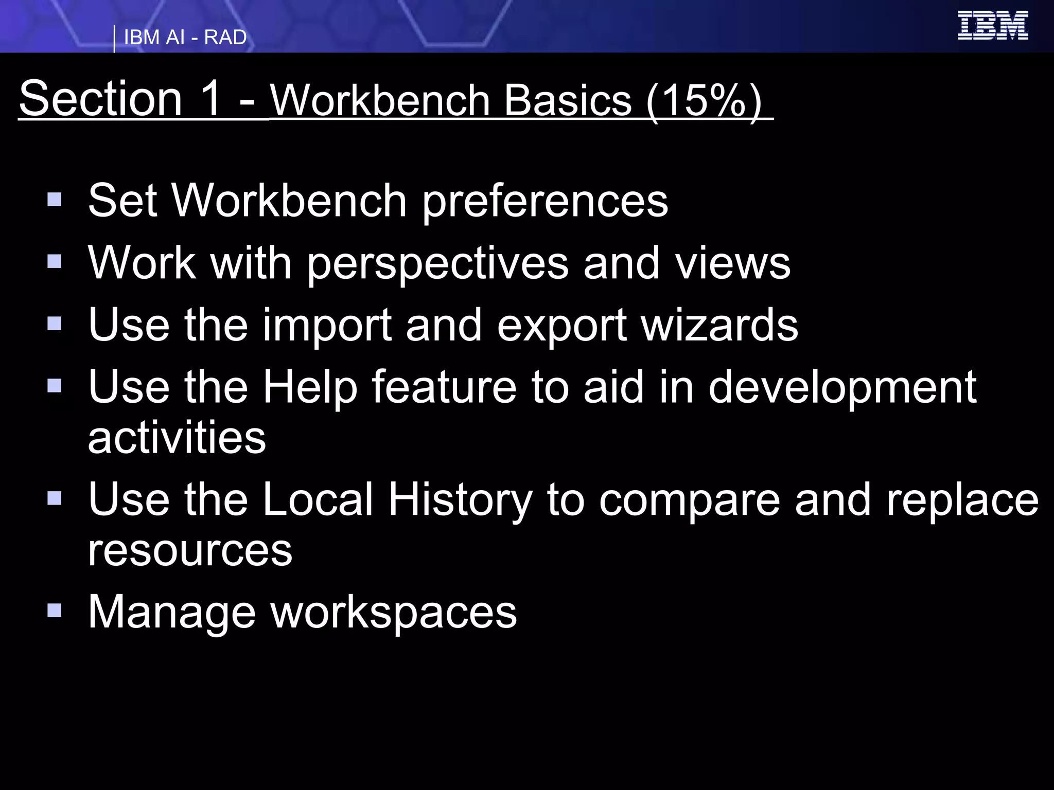 1) workbench basics | PPT