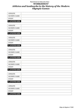 Worksheet "Athletics & the Olympics" | DOCX