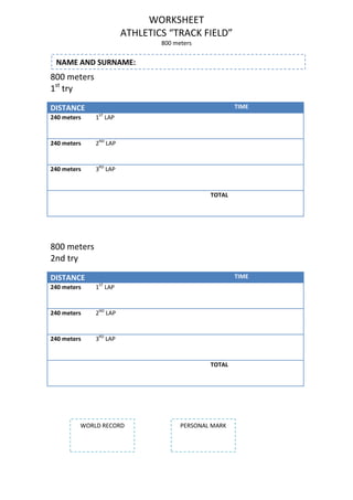 1 worksheets 1 st term 2º eso athletics & fisical conditions | DOCX