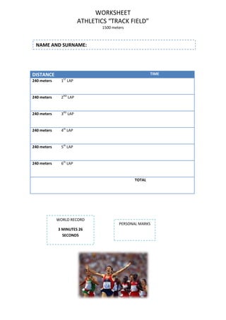 1 worksheets 1 st term 2º eso athletics & fisical conditions | DOCX