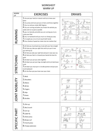 1 worksheets 1 st term 2º eso athletics & fisical conditions | PDF