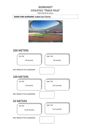 1 worksheets 1 st term 2º eso athletics & fisical conditions | PDF