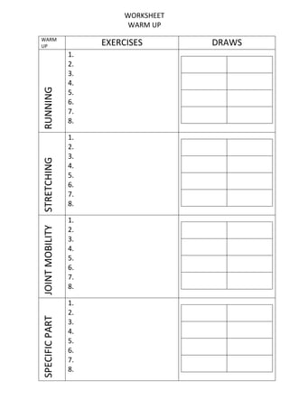 1 worksheets 1 st term 2º eso athletics & fisical conditions | PDF