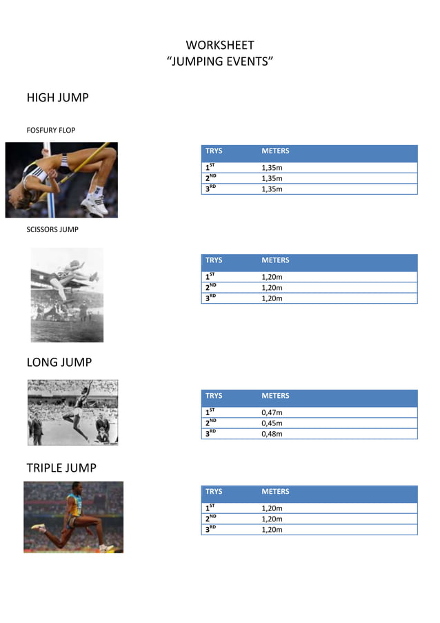 1 worksheets 1 st term 2º eso athletics & fisical conditions | DOCX ...