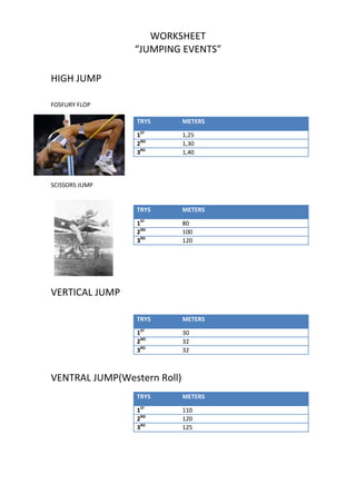 1 worksheets 1 st term 2º eso athletics & fisical conditions (1) | DOCX