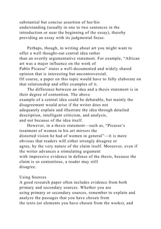 1 WRITING ABOUT ART Art is a provocative medium, and yo.docx