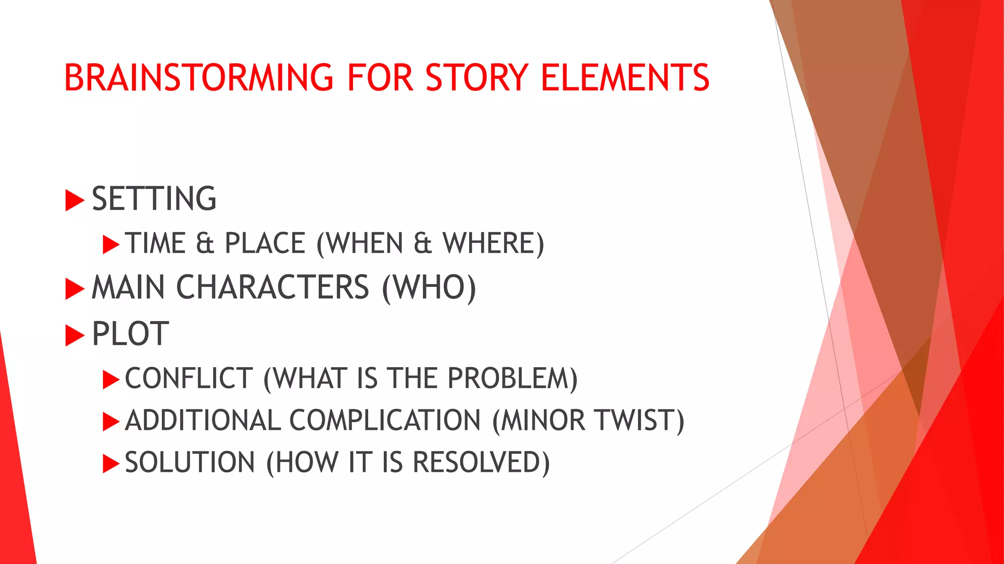 WRITING TIPS (The Story Framework) | PPT