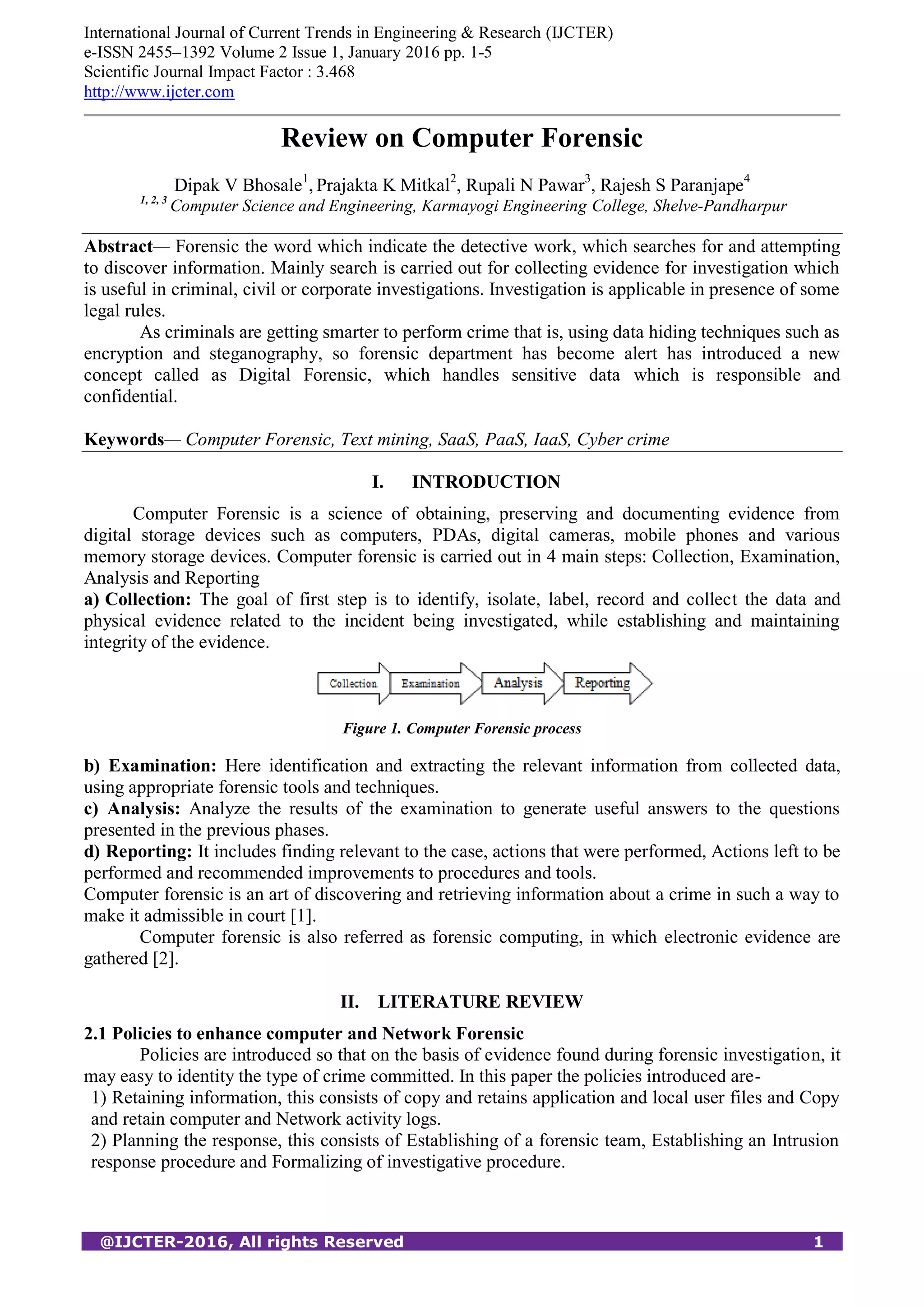 Review on Computer Forensic | PDF