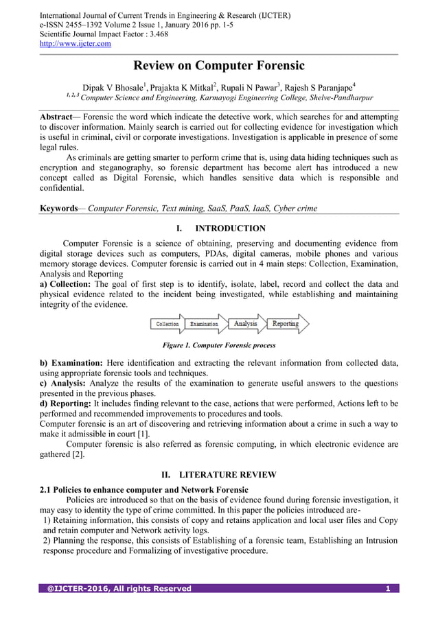 Review on Computer Forensic | PDF