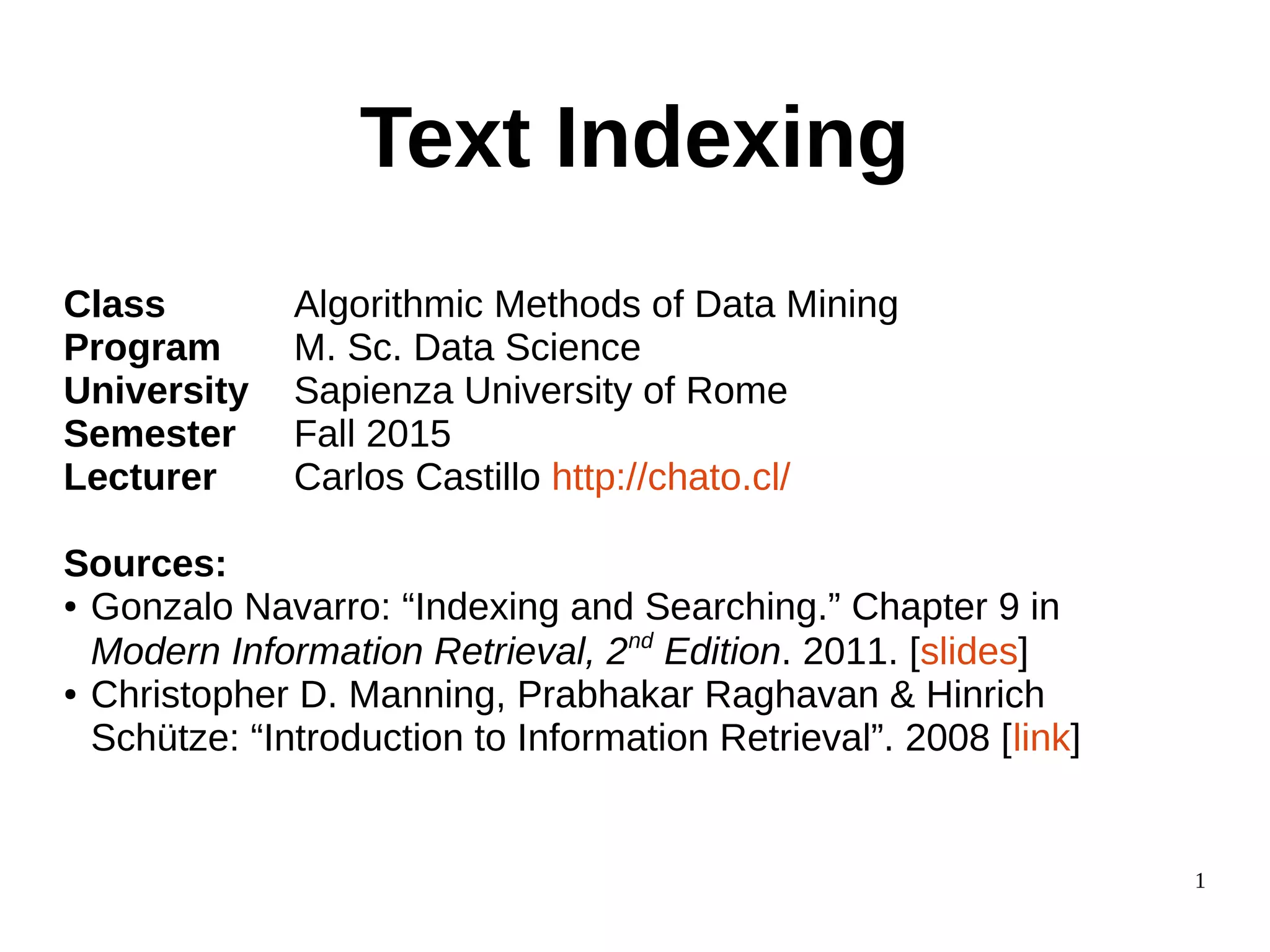 Text Indexing / Inverted Indices | PPT