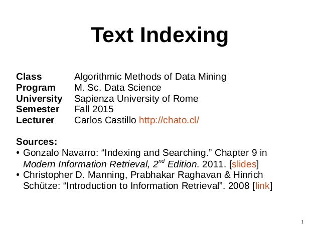 Text Indexing Inverted Indices 