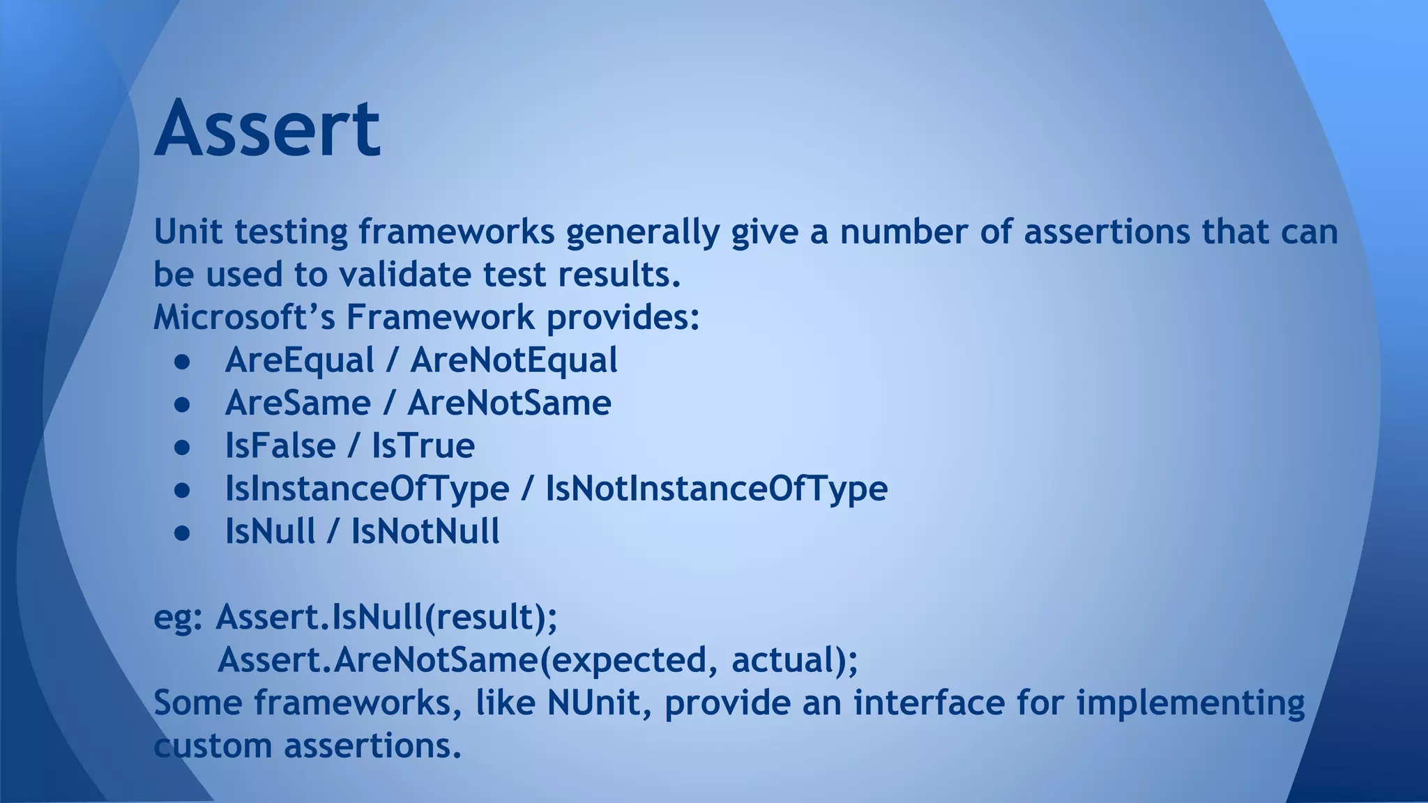 Test Driven Development:Unit Testing, Dependency Injection, Mocking | PPTX