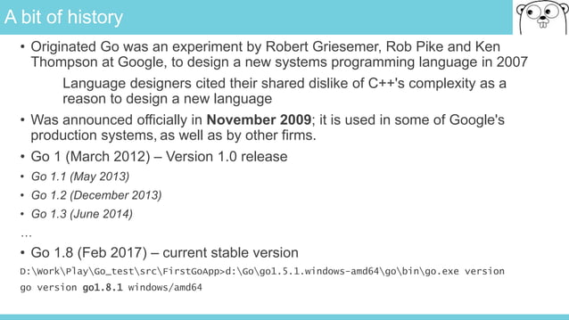 Golang - Overview of Go (golang) Language | PPTX
