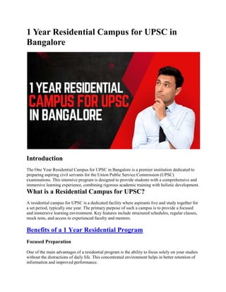 1 Year Residential Campus for UPSC in Bangalore.docx