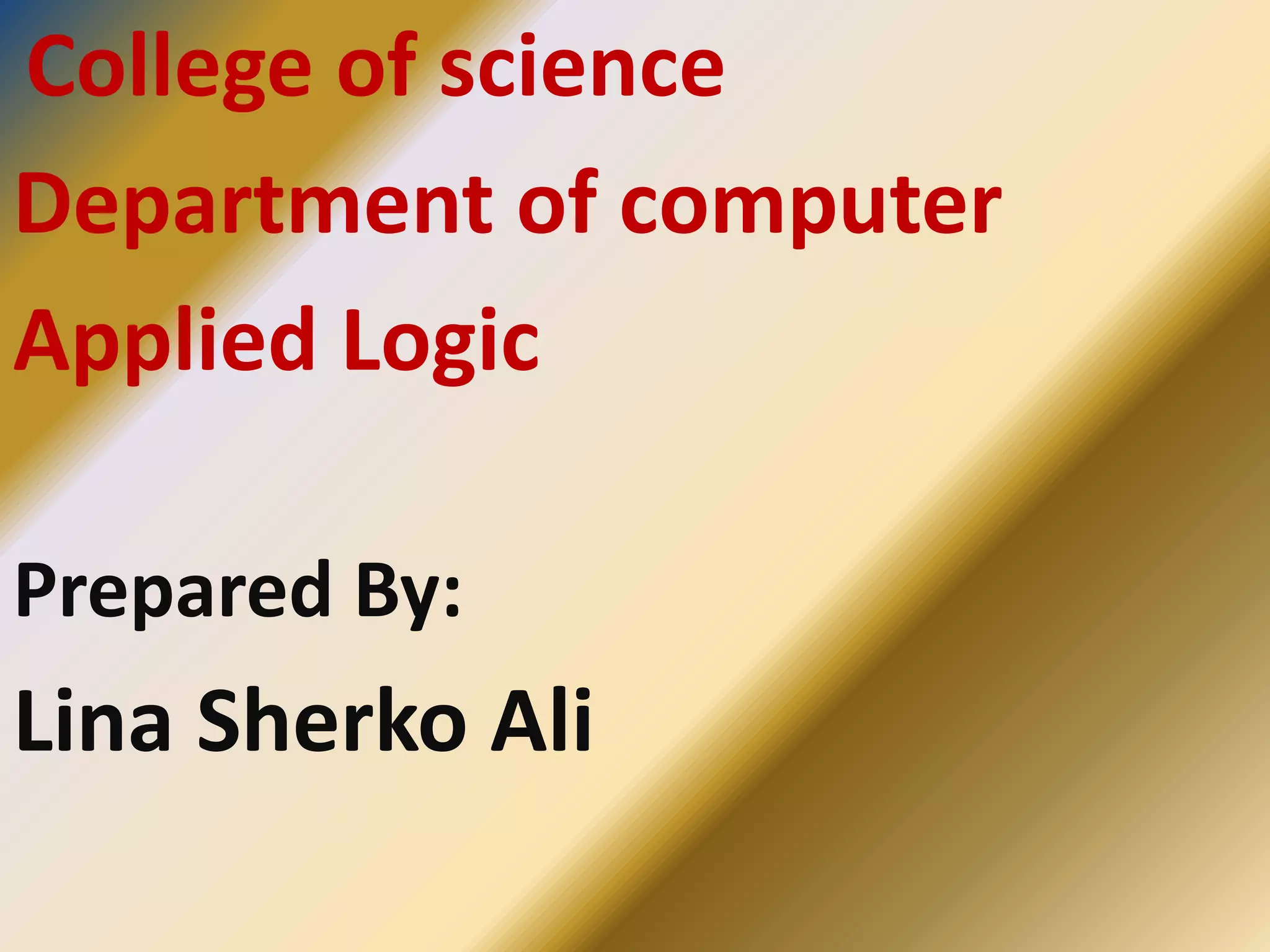Applied Logic | PPT
