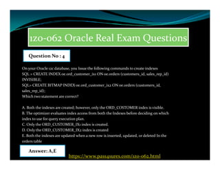 1 z0 062 - oracle certification | PPT