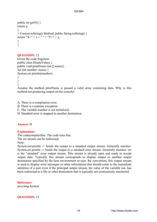 1z0 804 exam-java se 7 programmer ii | PDF