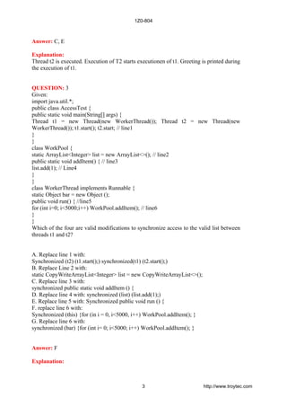 1z0 804 exam-java se 7 programmer ii | PDF