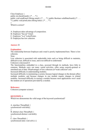 1z0 804 exam-java se 7 programmer ii | PDF