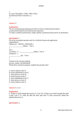 1z0 804 exam-java se 7 programmer ii | PDF