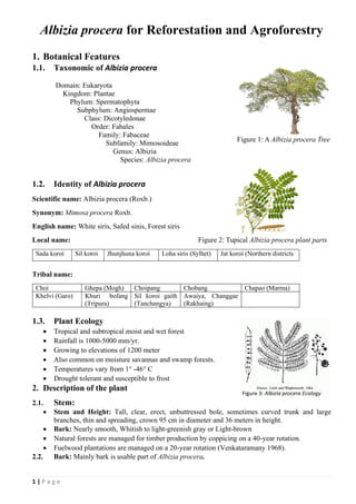 Albizia procera_agroforestry and reforestation | PDF