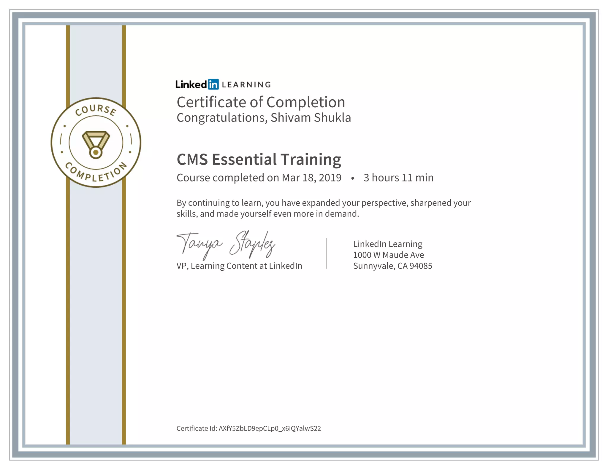 Certificate of completion of cms essential training | PPT