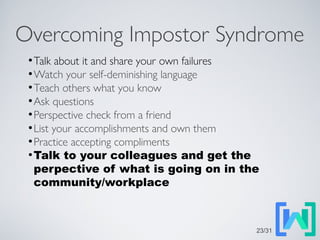Overcoming impostor syndrome | PDF | Resume Writing and Advice | Job Search
