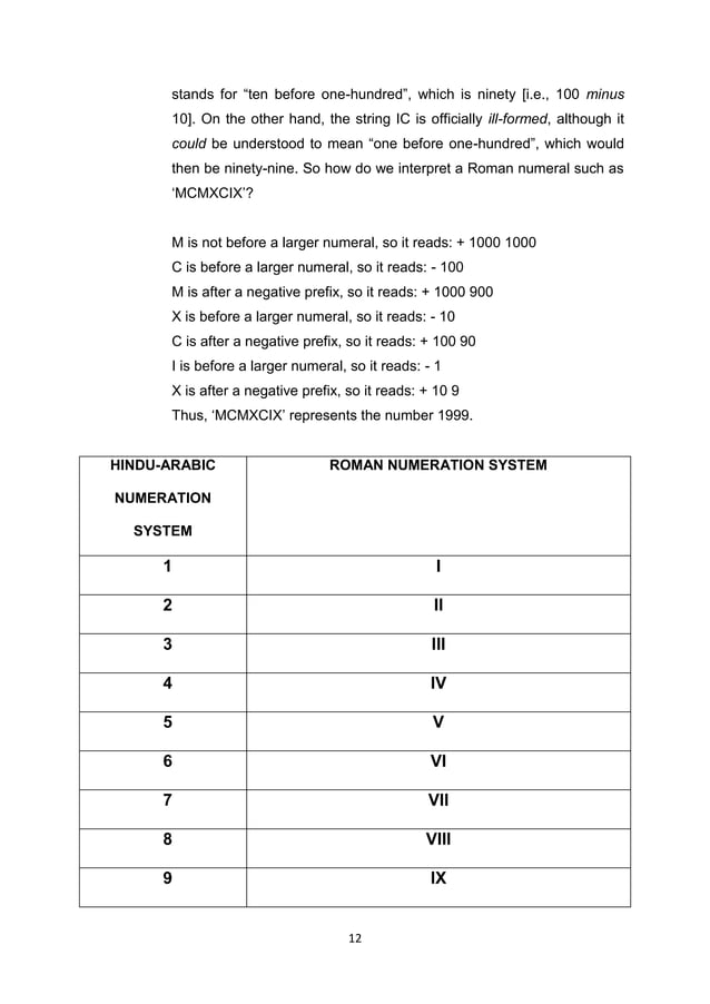 NUMERATION SYSTEM | DOCX